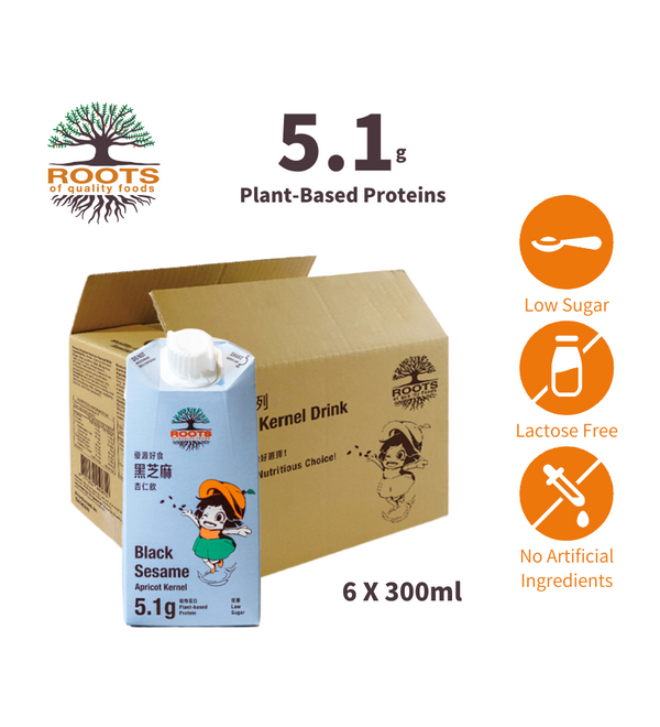 Roots Black Sesame Apricot Kernel Drink (6 packs) - Roots of Quality Foods